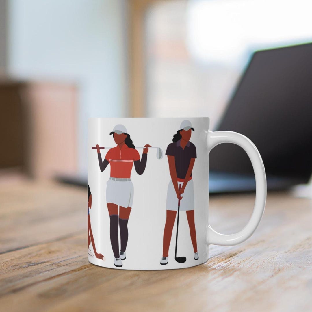 Black Lady Golf Crew Mug | Brown Queens Tee Swing Par Cup, Women ...