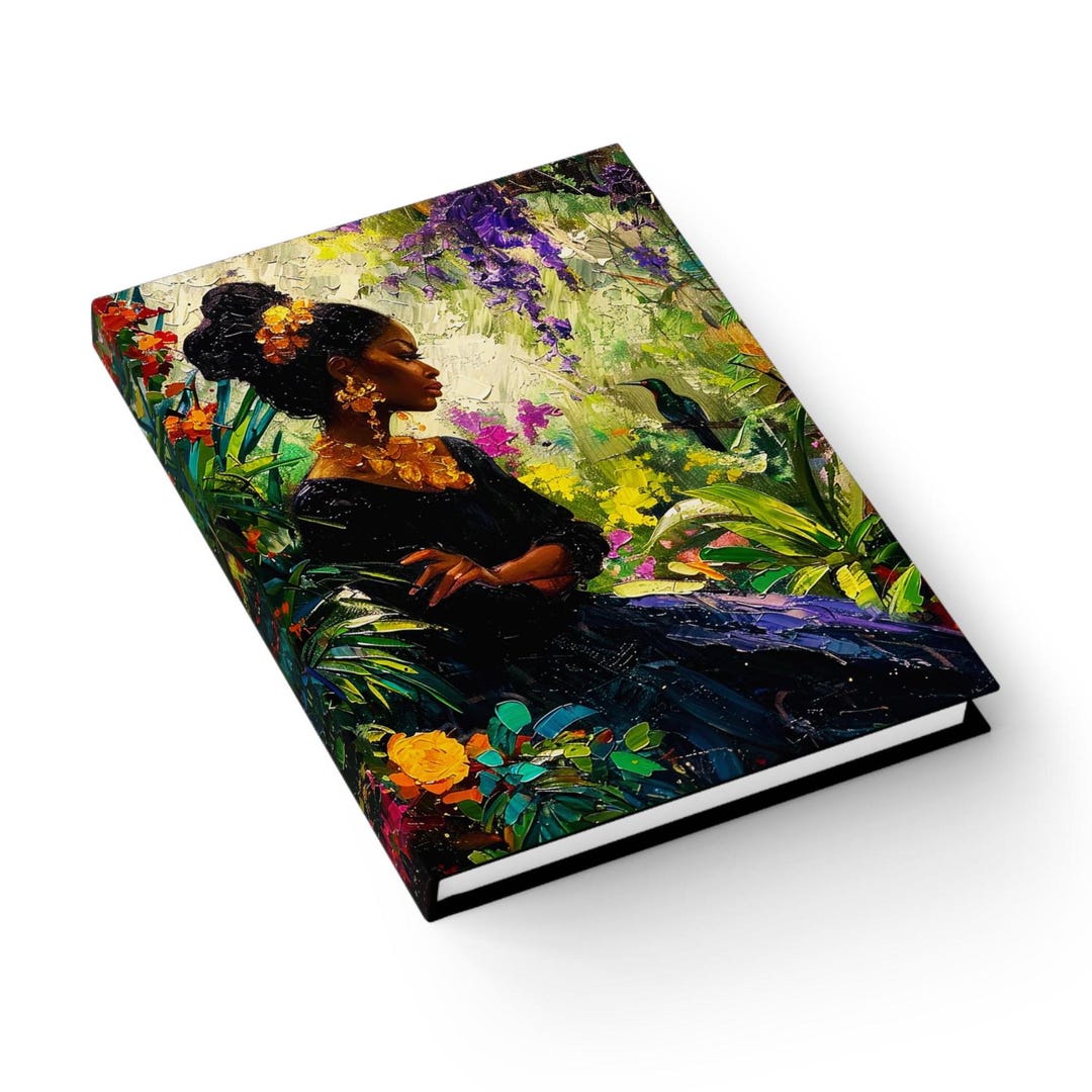 Peaceful Garden Journal, Black Woman Art, Hardcover Book - Etsy