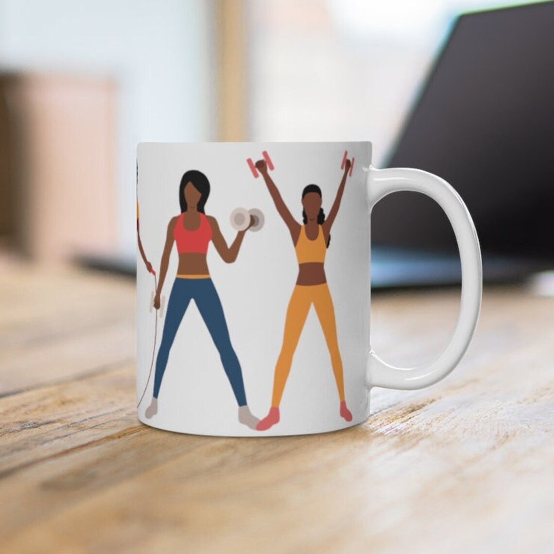 Black Women Workout Mug Black Girl Fitness African | Etsy
