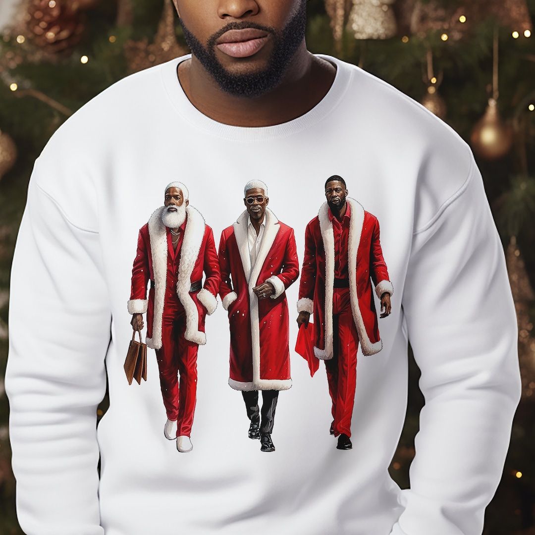 Modern Black Santa Claus Sweatshirt: Unisex Holiday Fashion - Etsy