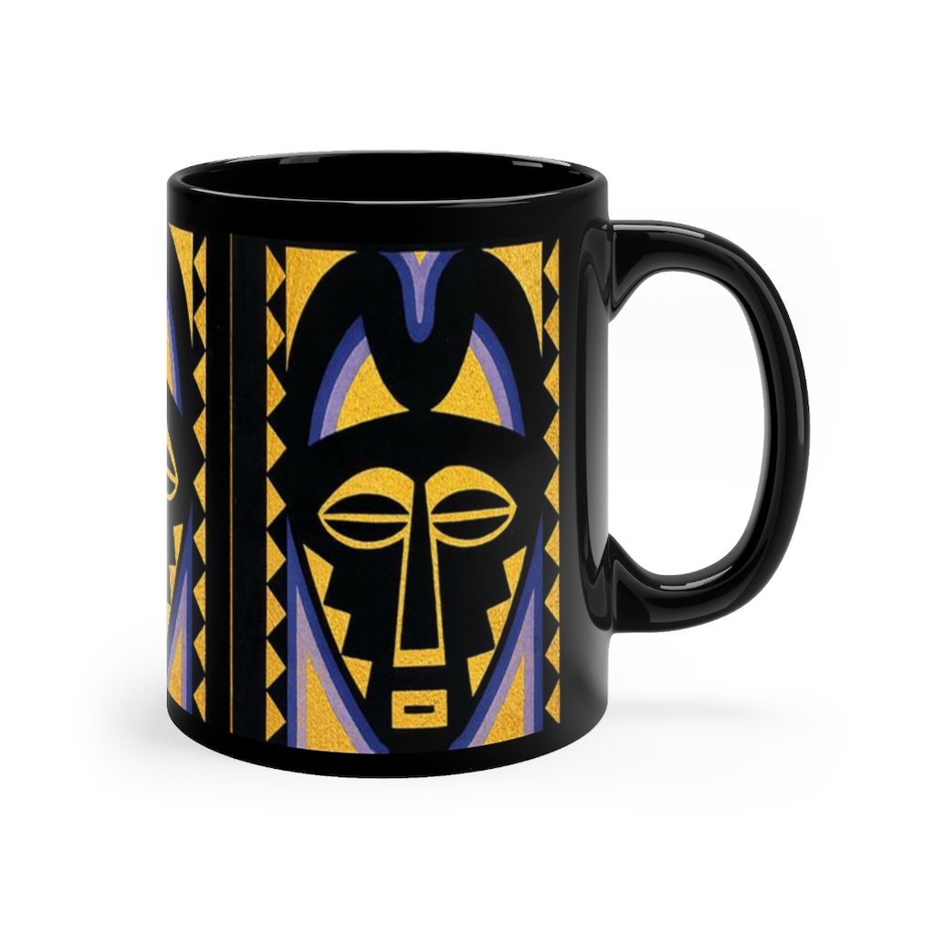 African Inspired Mug - Black Owned - Afrocentric Mask - Black History ...
