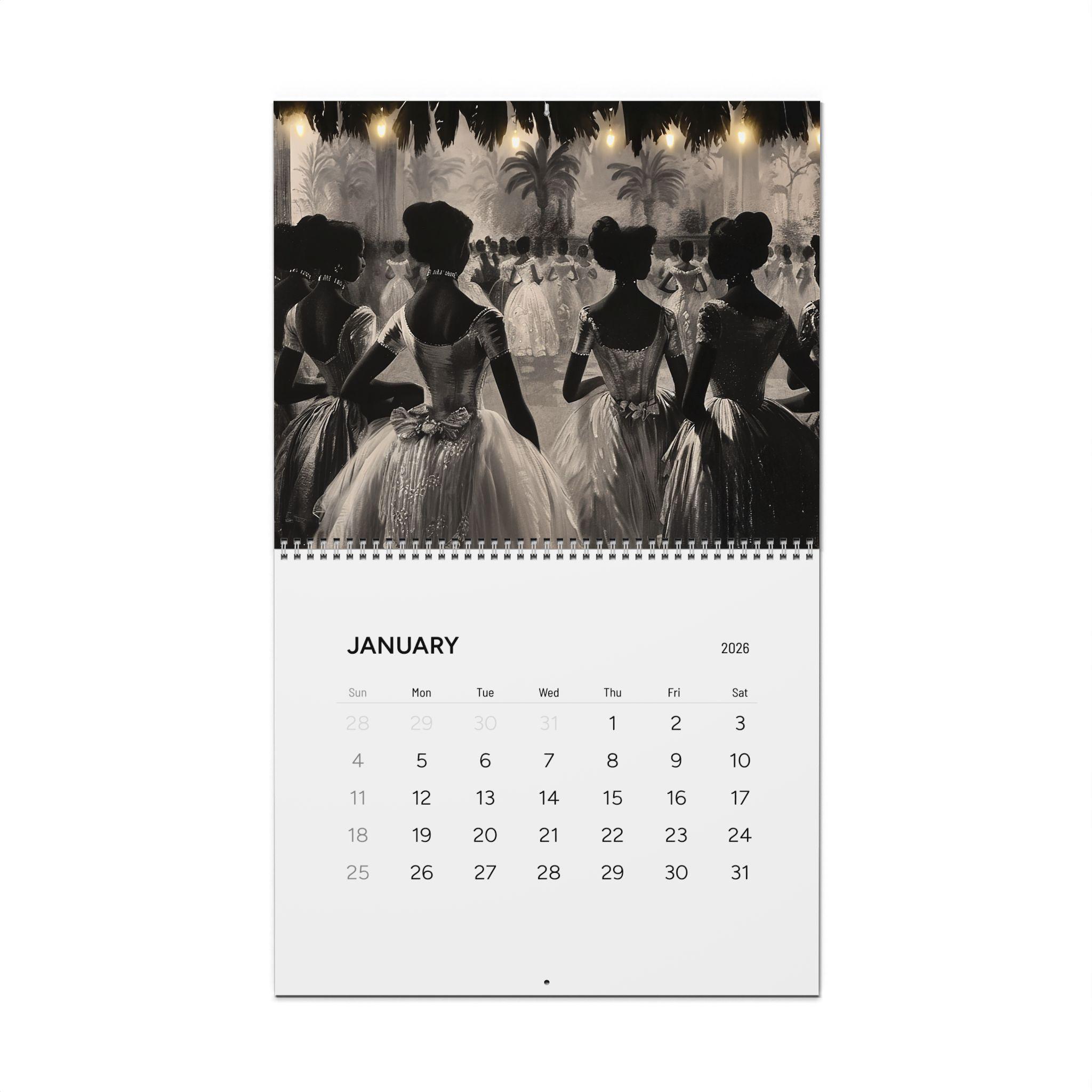 Retro Melanin Vibe 2026 Wall Calendar, Afrocentric Gift, Black Women ...
