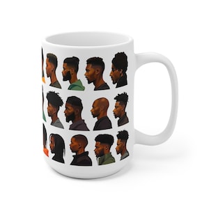 Black Men Haircuts Mug | Melanin & Grooming Barbershop Gift - Etsy