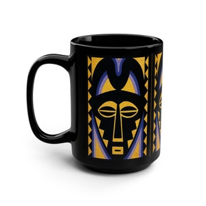 Tribal Mask Mug | Afrocentric Design, African Inspired, Black History ...
