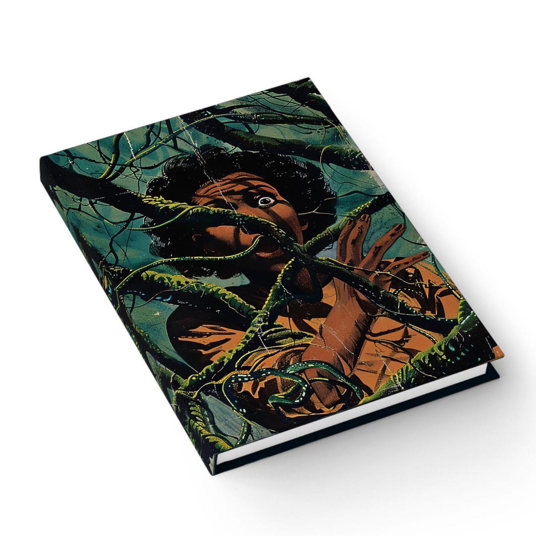 Trapped in Vines Journal - Black Woman Horror Notebook - Vintage Sci-fi ...
