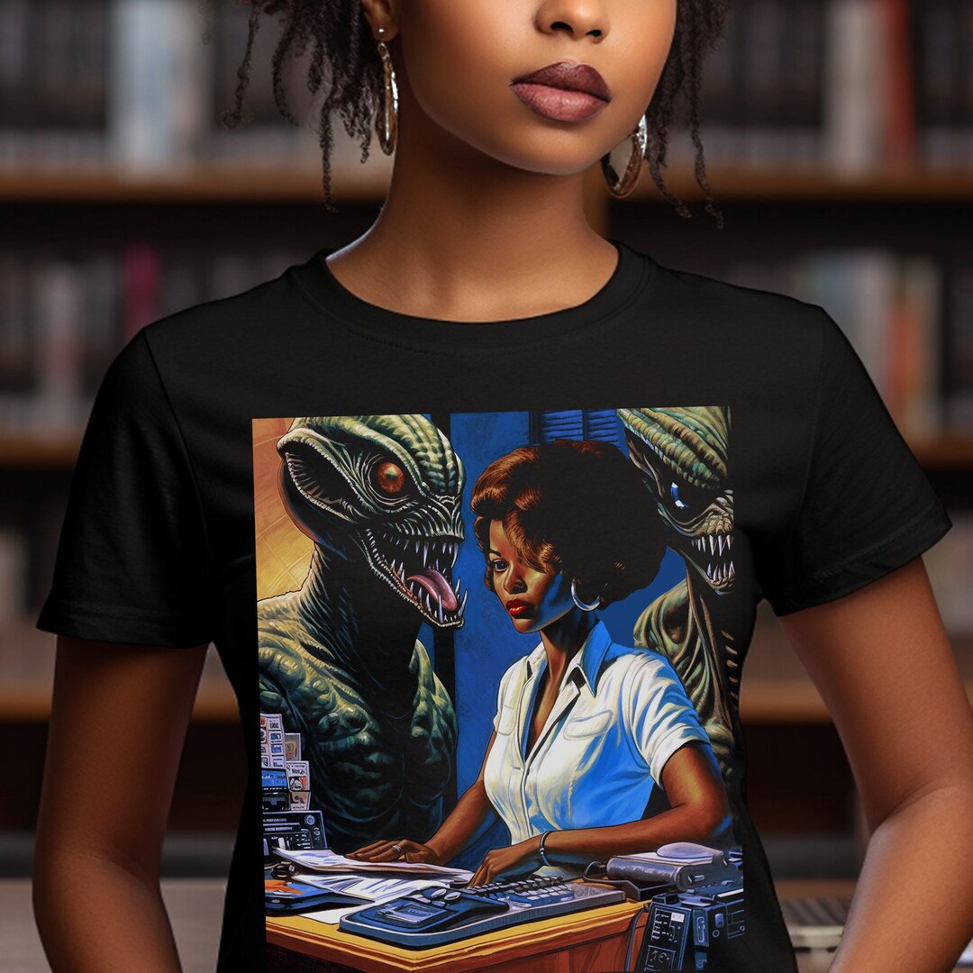 Afro Girl With Aliens Shirt Corporate Diversity African - Etsy