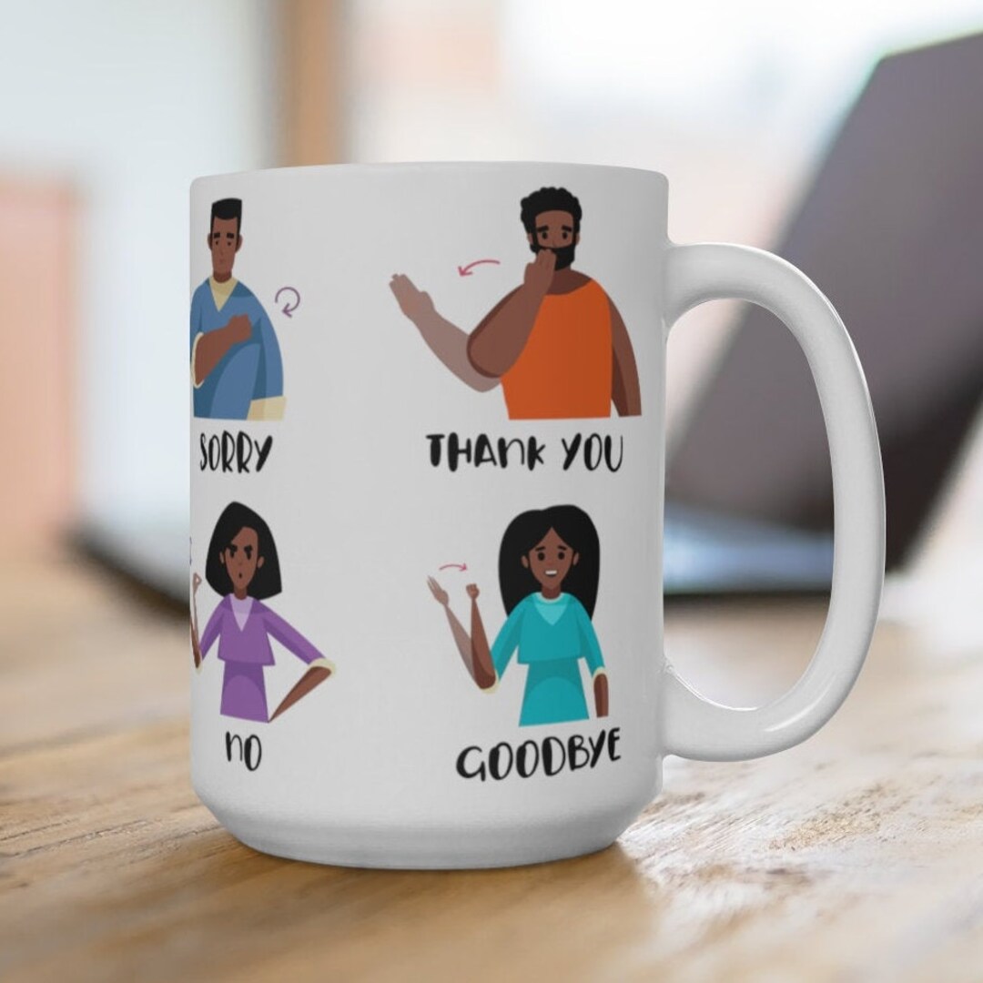 Sign Language Mug Auditory Impairments Special Needs African American ...
