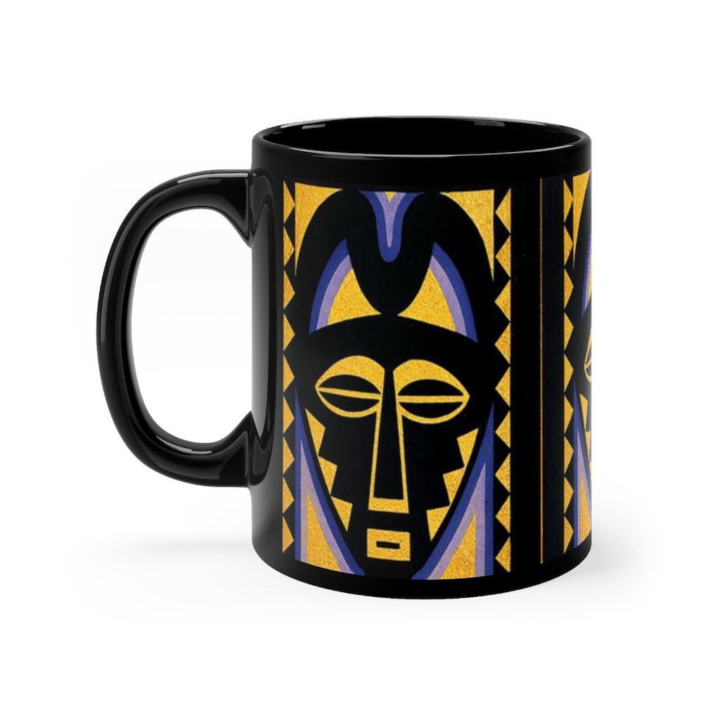 African Inspired Mug - Black Owned - Afrocentric Mask - Black History ...