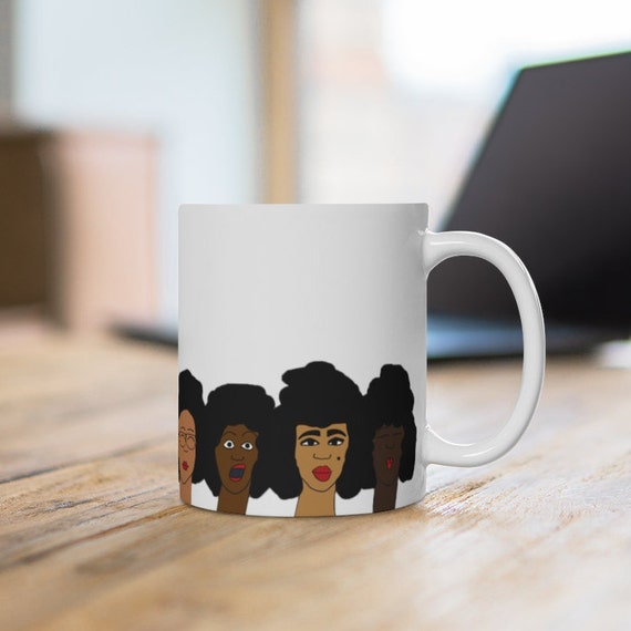 Black Girl Magic Mug Natural Hair Afro Art Afro Women | Etsy