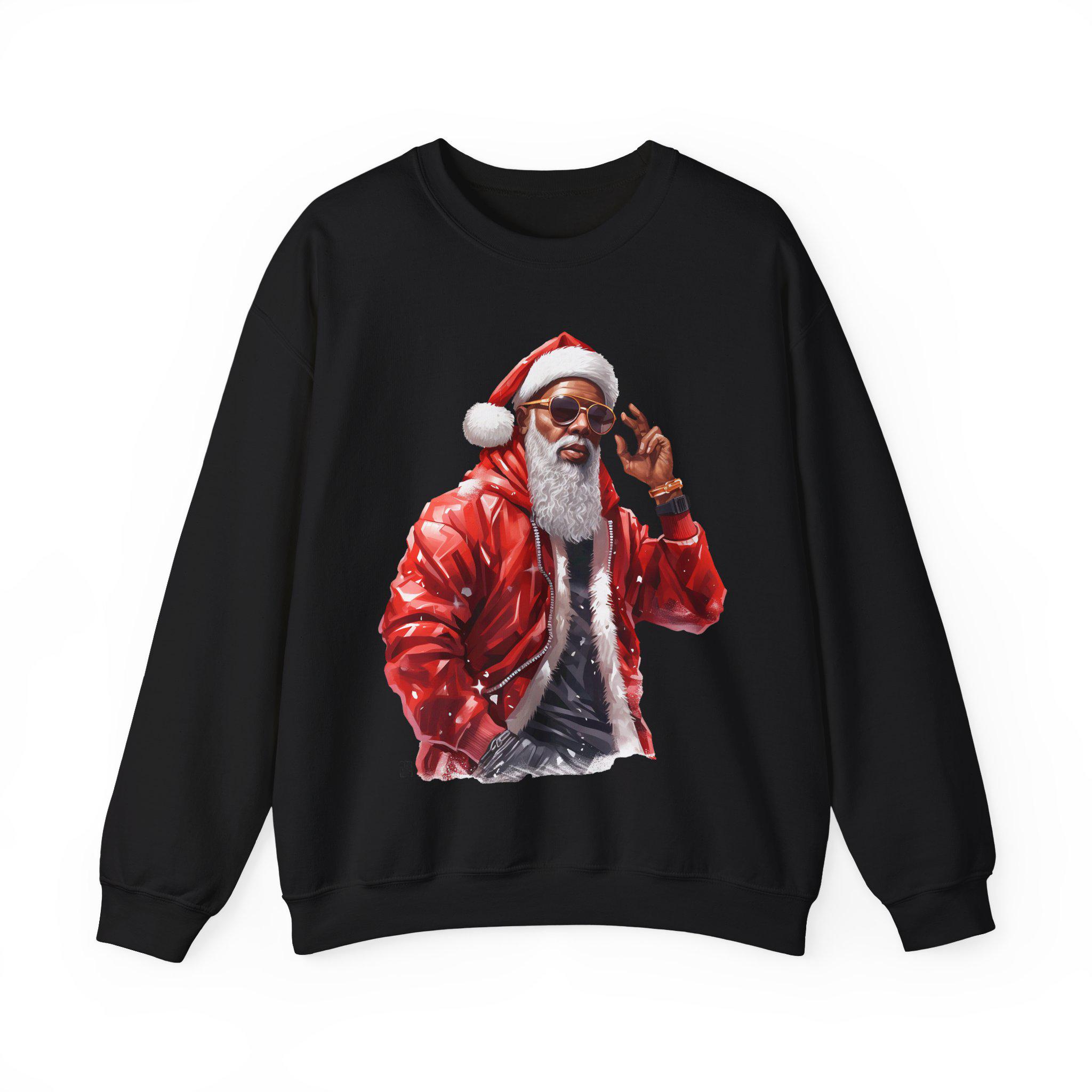 Urban Santa Claus Sweatshirt – Black Man Christmas Holiday Top - Modern ...