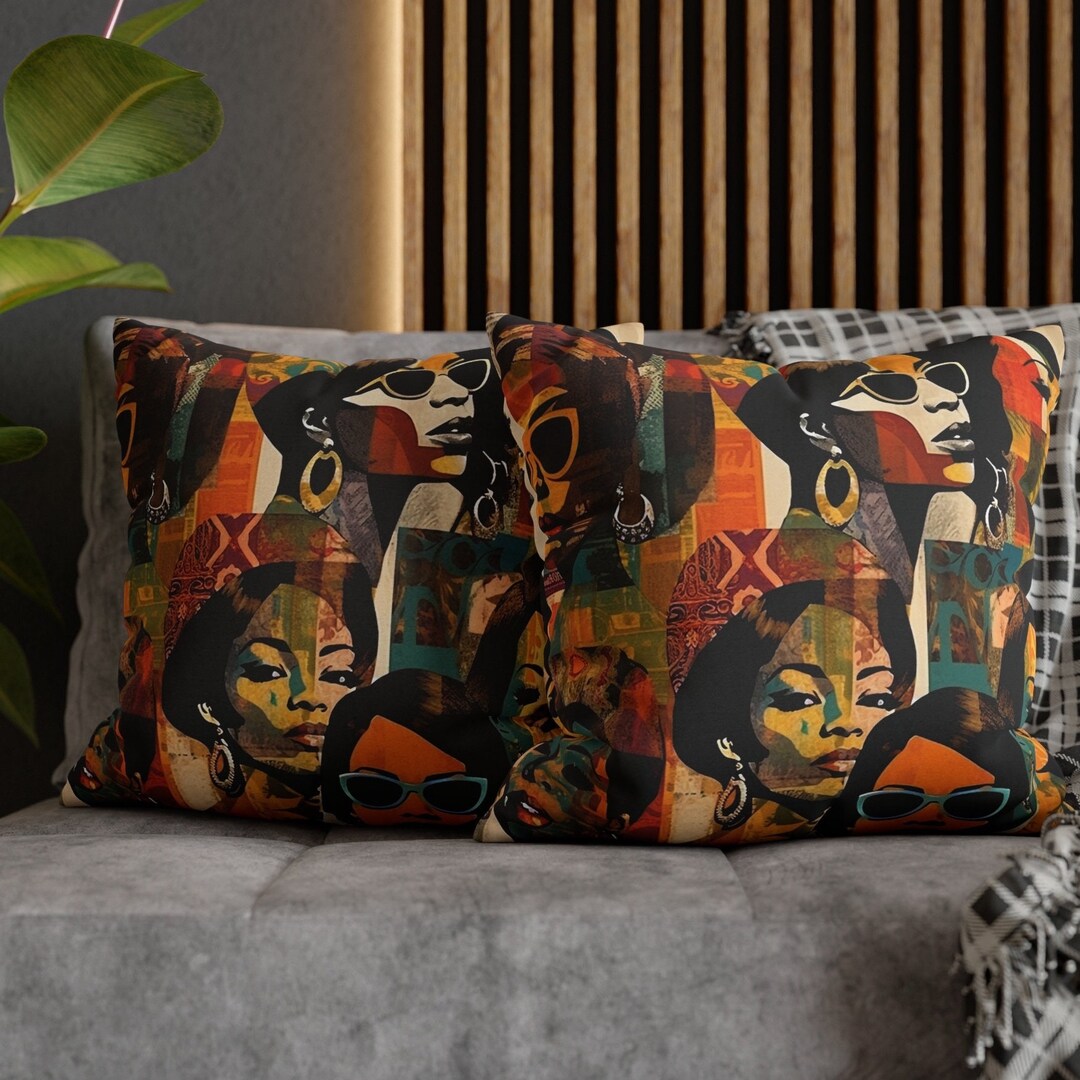 Collage Women Pillow - African American Home Decor - Black Woman ...