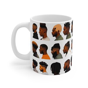 Black Men Haircuts Mug | Melanin & Grooming Barbershop Gift - Etsy