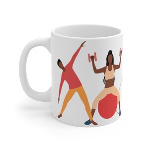 Black Women Workout Mug - Black Girl Fitness - African American Mugs ...