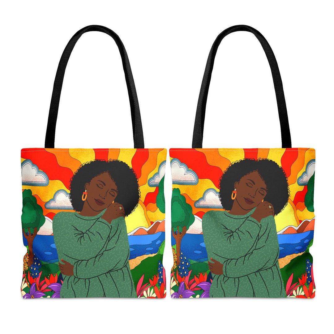 Afro Happy Feelings Tote Bag Positive Energy Good Vibes Self Love ...