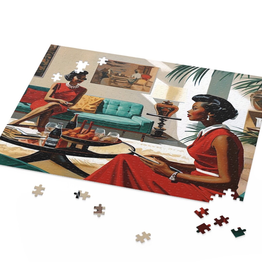 Melanin Ladies Jigsaw Puzzle: Retro Vibe Black Women Art - Etsy