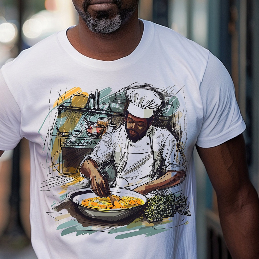 Black Chef Shirt - Melanin Men Cook - Adult Unisex Shirt - African ...