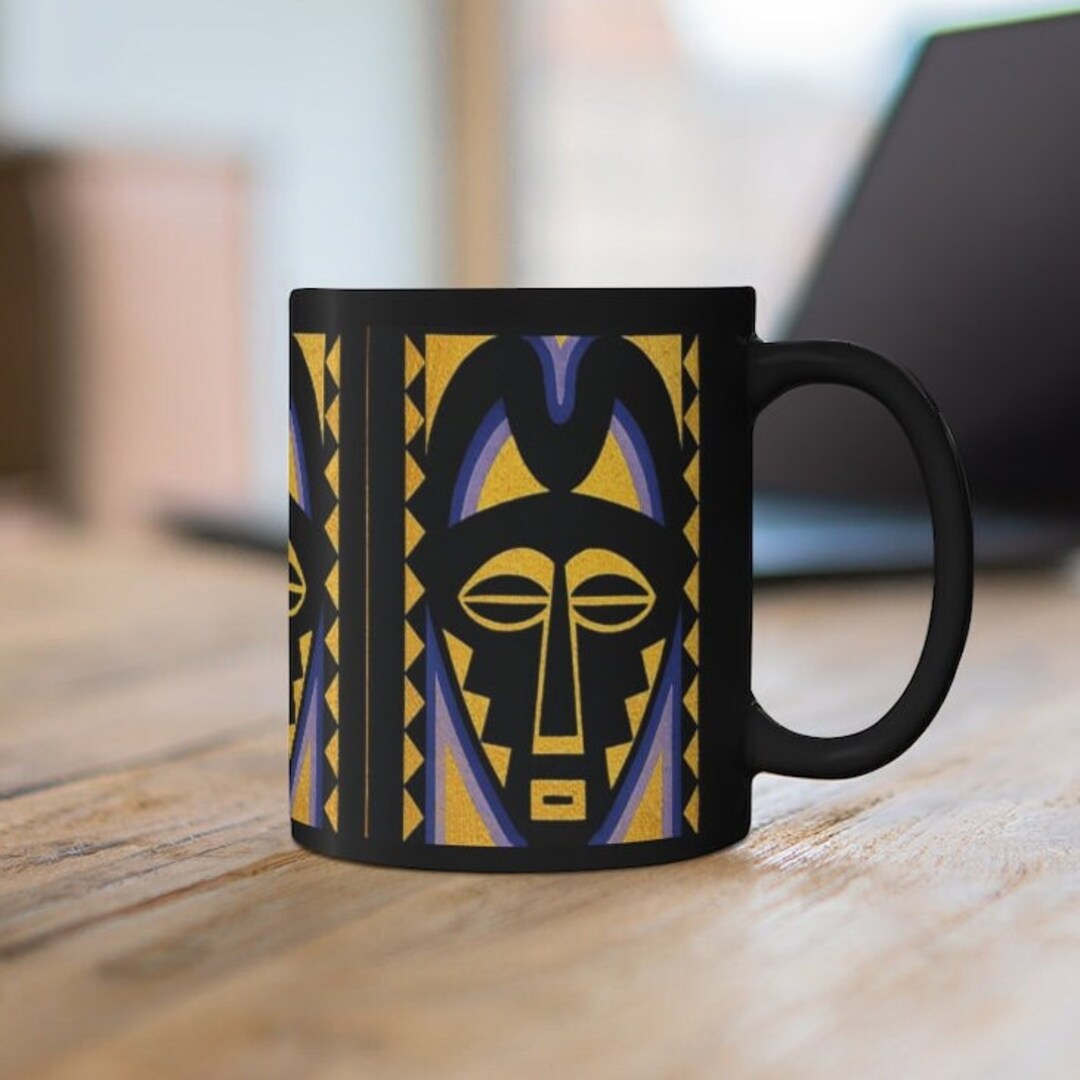 Tribal Mask Mug | Afrocentric Design, African Inspired, Black History ...