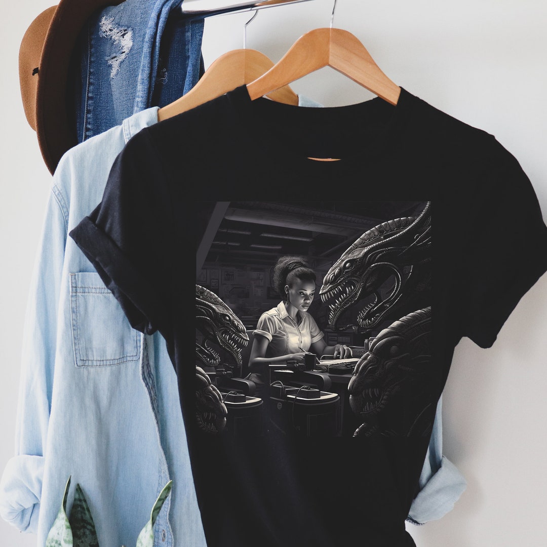 Corporate Aliens Shirt - Black Woman Art - African American Tee - UFO ...