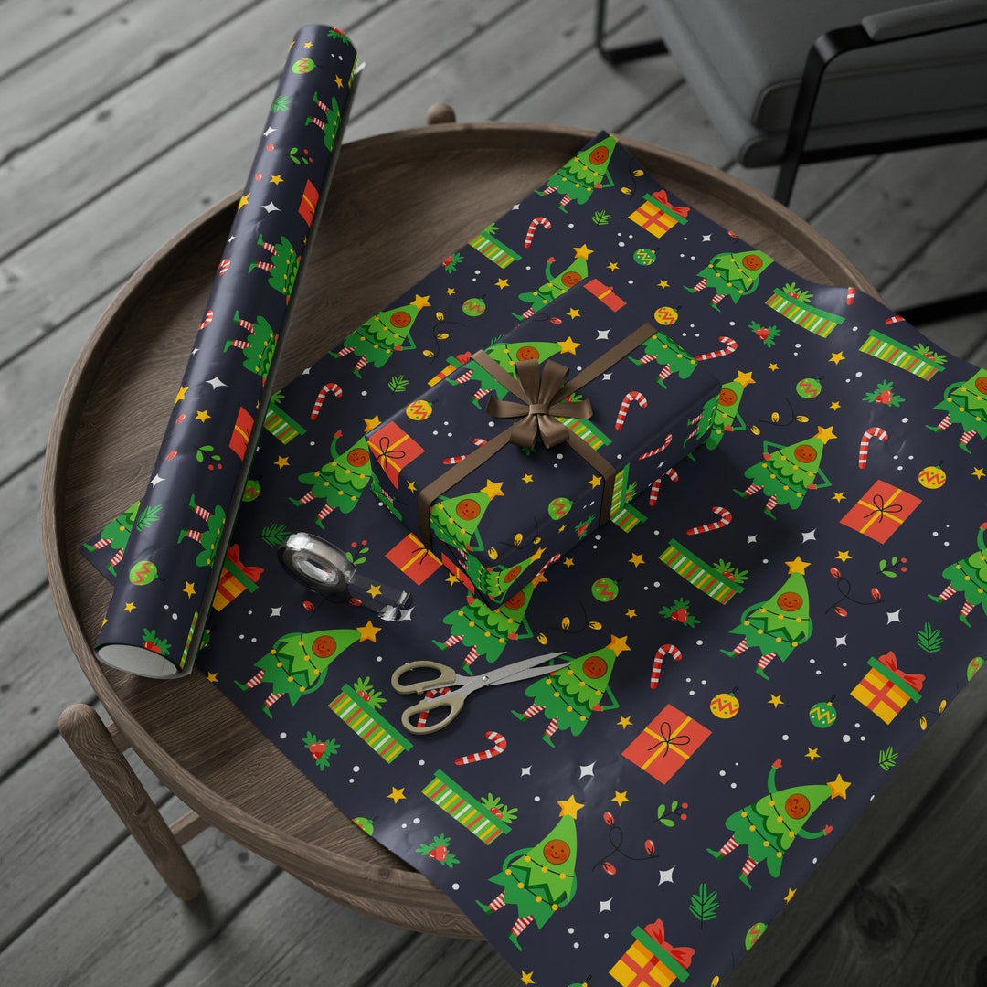 Christmas Tree Wrapping Paper Afrocentric Gift Wrap Black People ...