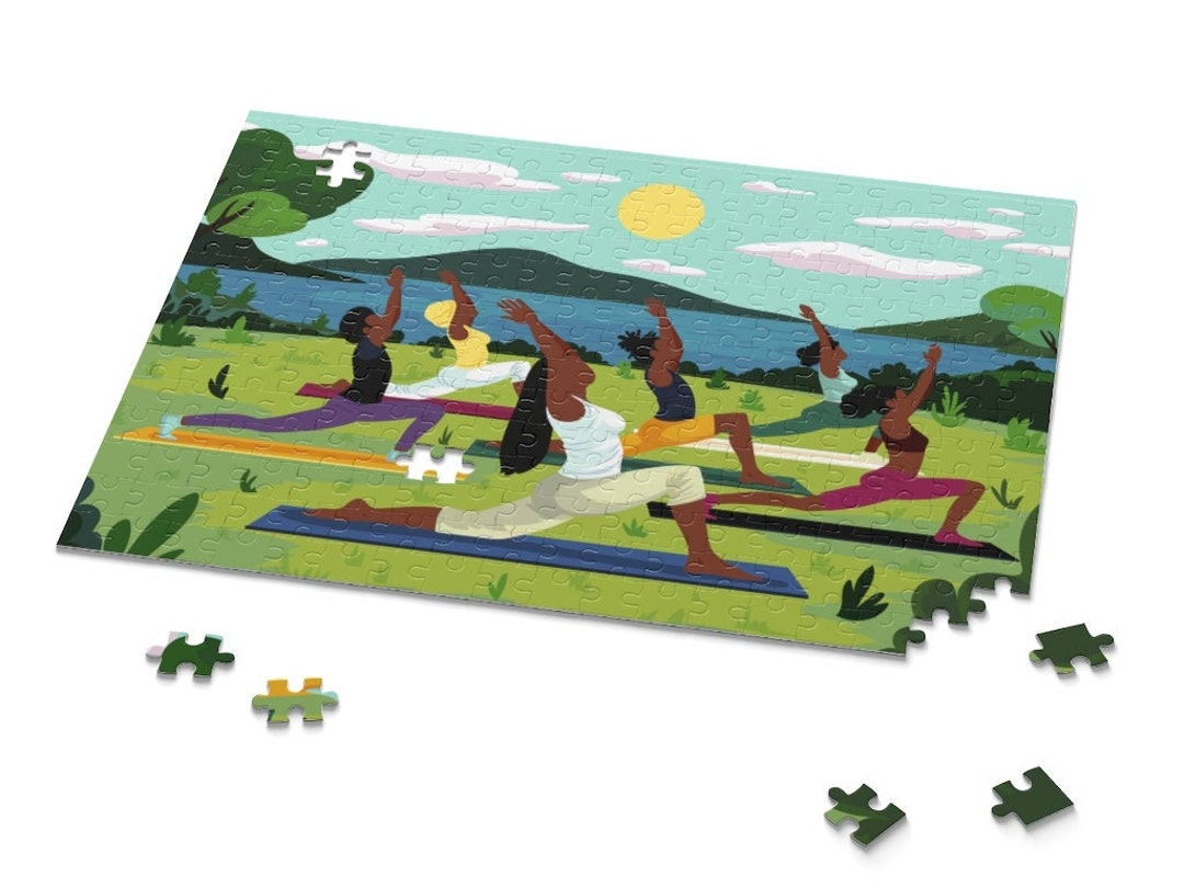 Outdoor Yoga Puzzle: Black Yogi, Health & Wellness Gift - Etsy
