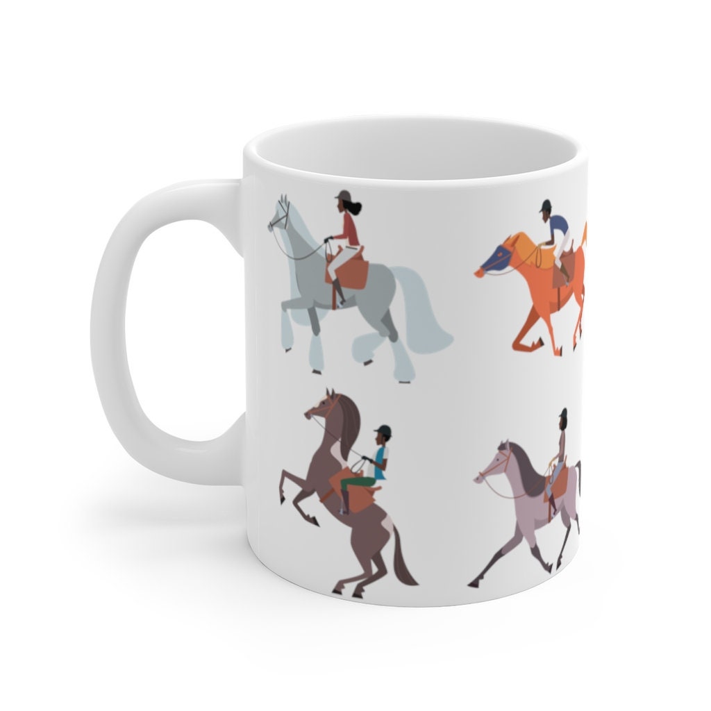 Horseback Riders Mug - African American Mugs - Horse Art - Black Women ...