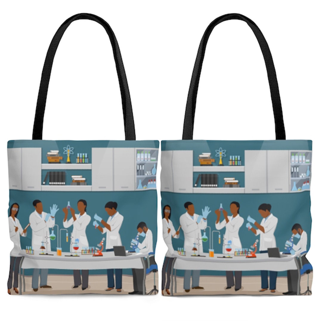 Science Lab Tote Bag Black Scientists African American Bags STEM Gifts ...