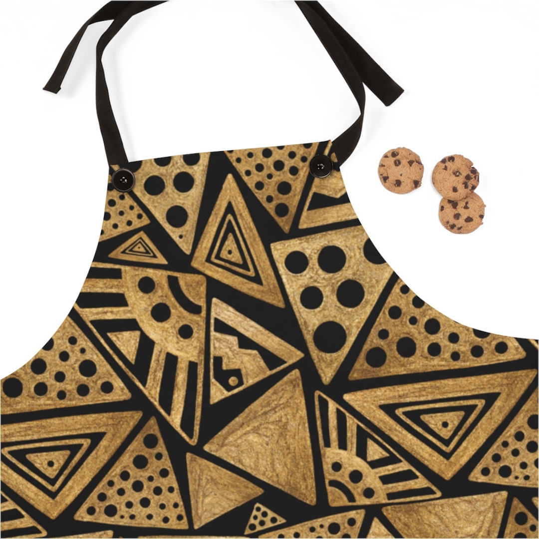 Tribal Triangles Apron - Afrocentric Aprons - Custom Apron - Black and ...
