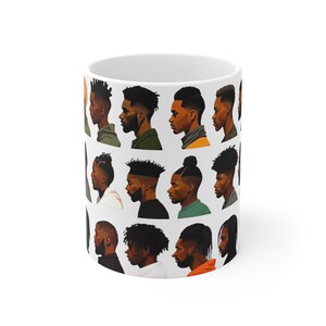 Black Men Haircuts Mug | Melanin & Grooming Barbershop Gift - Etsy