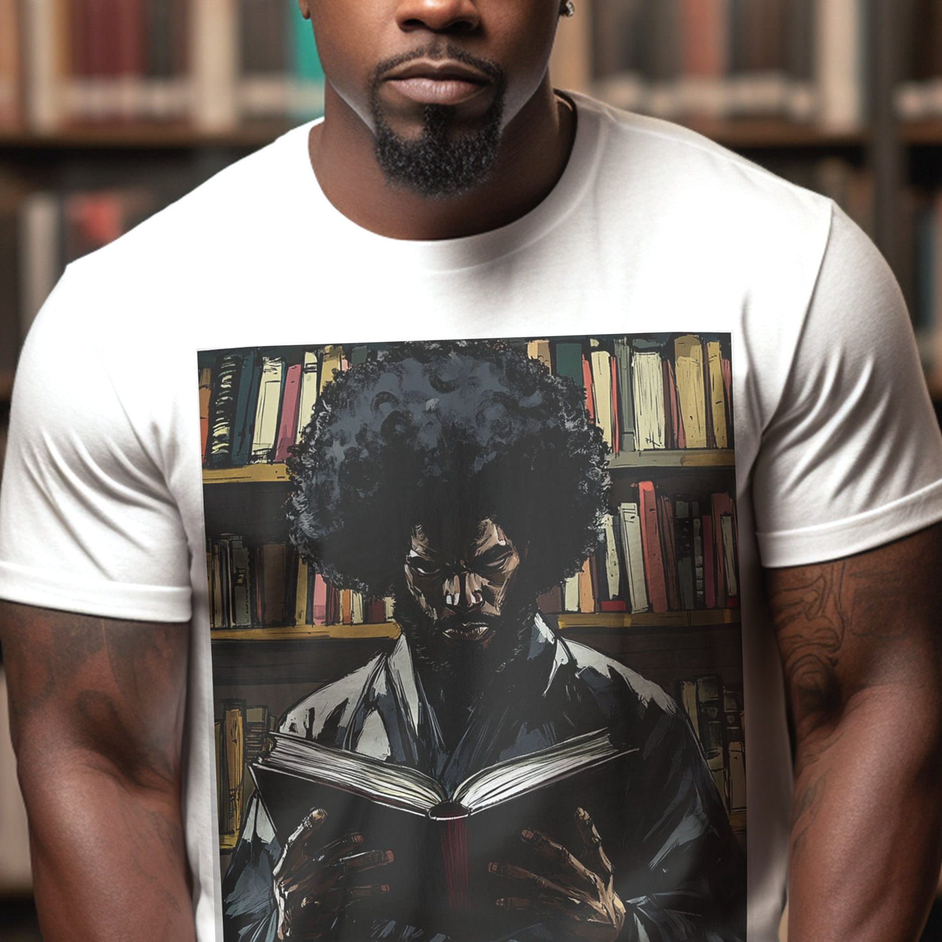 Afro Samurai Scholar T-shirt: Black Man Reading - Bookish Nerd Tee - Etsy