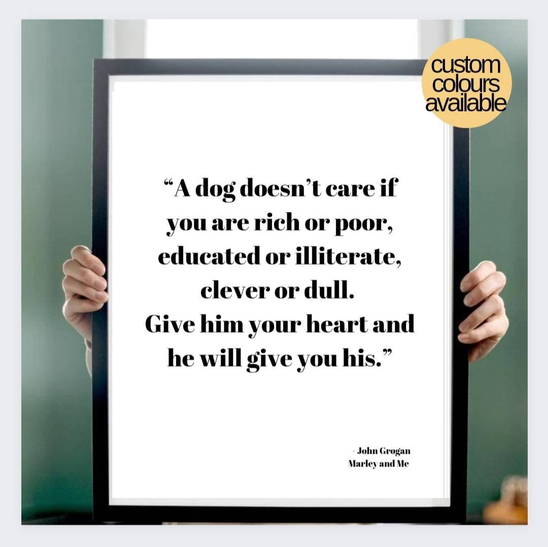 Marley and Me Quotes Print Unframed Print Poster Home Décor Gift ...