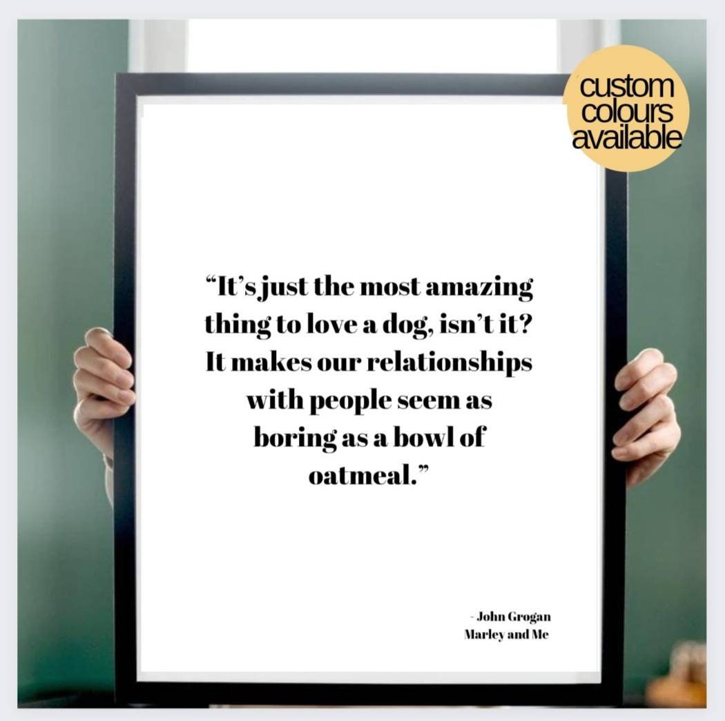 Marley and Me Quotes Print Unframed Print Poster Home Décor Gift ...