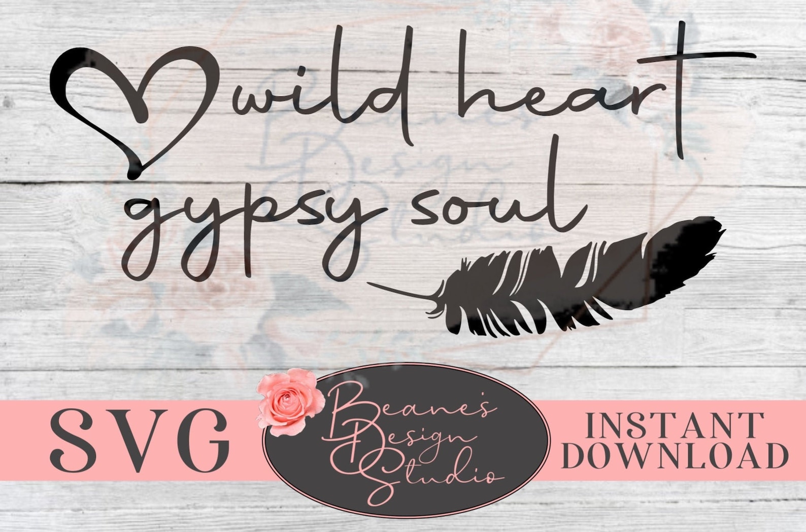 Wild Heart Gypsy Soul SVG Design Boho Hippie SVG Design | Etsy