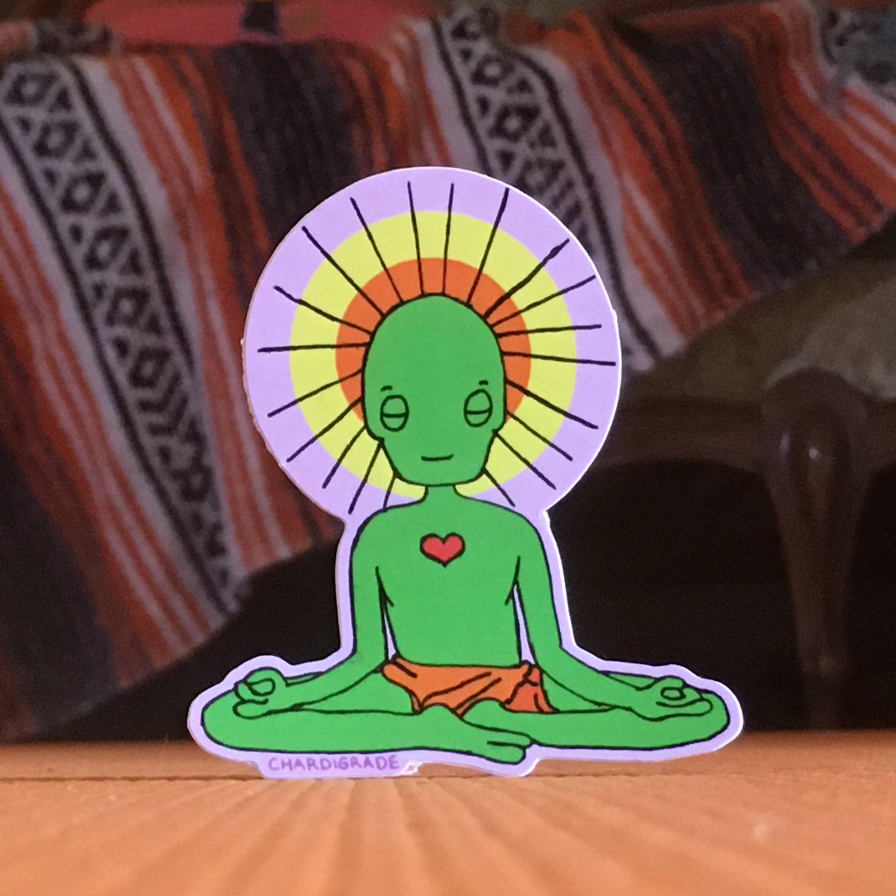 Alien Meditating Yoga Sticker - Etsy UK