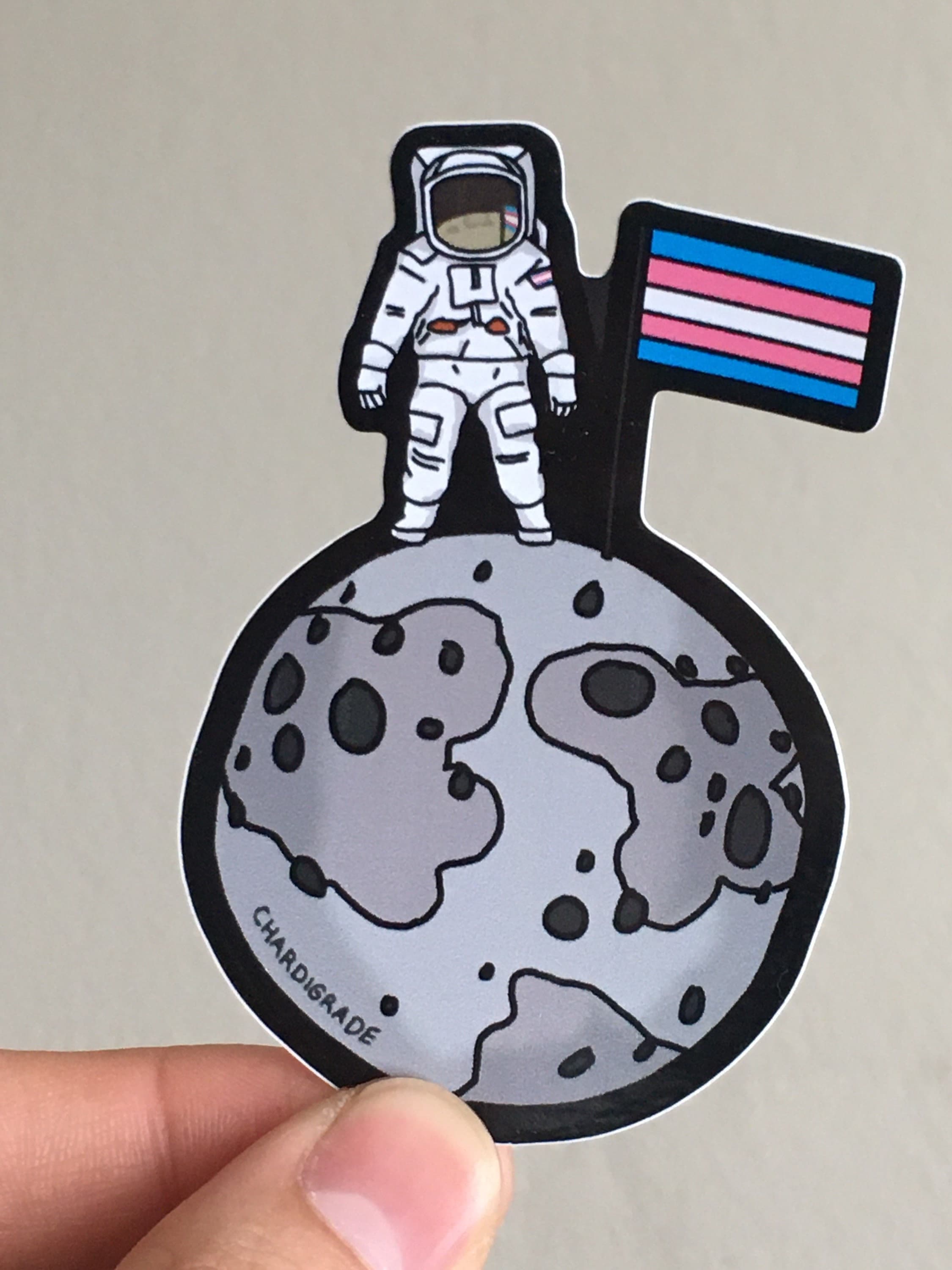 Transgender Pride Flag Moon Landing Sticker - Etsy