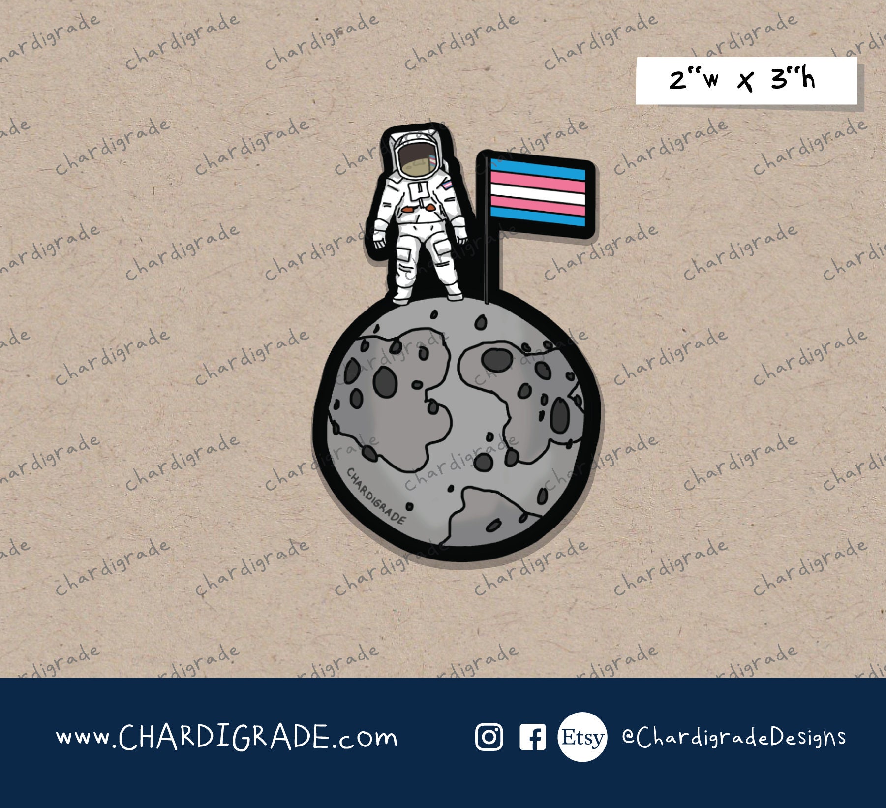 Transgender Pride Flag Moon Landing Sticker Weather | Etsy