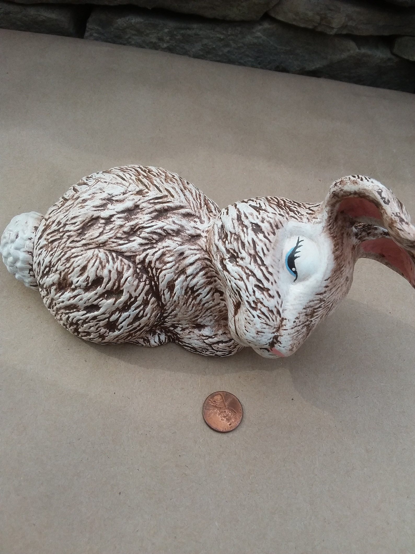 Vintage Sleeping Ceramic Brown Bunny Rabbit Figurine From - Etsy