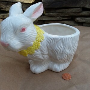 White Rabbit Planter or Candy Dish, Ceramic Bunny - Etsy