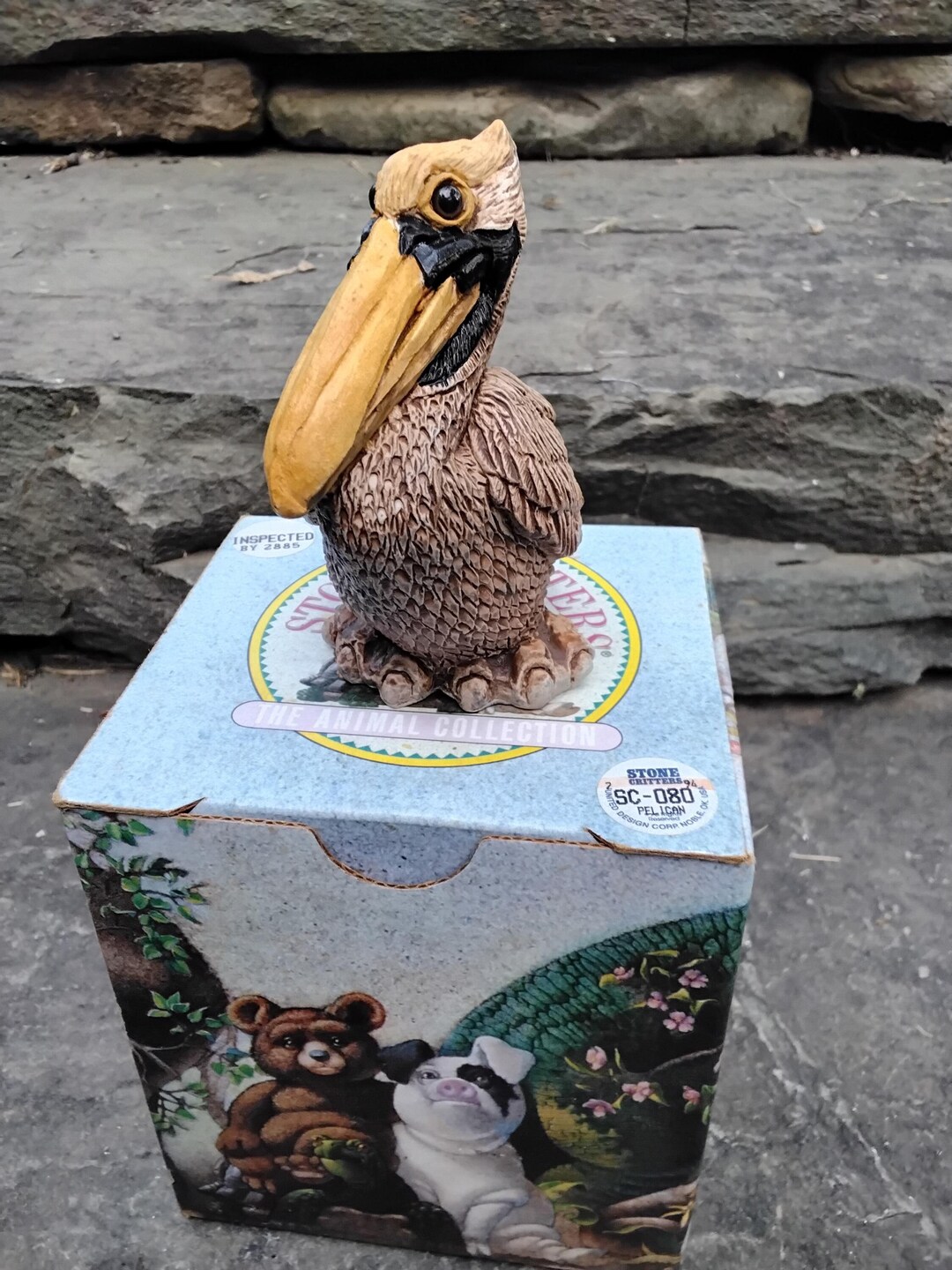 Vintage Stone Critters Pelican, United Designs, in Original Box, 1980s ...