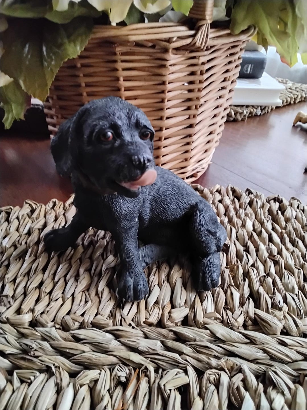 Vintage Black Labrador Dog With Glass Eyes Figurine, 1994, Resin - Etsy