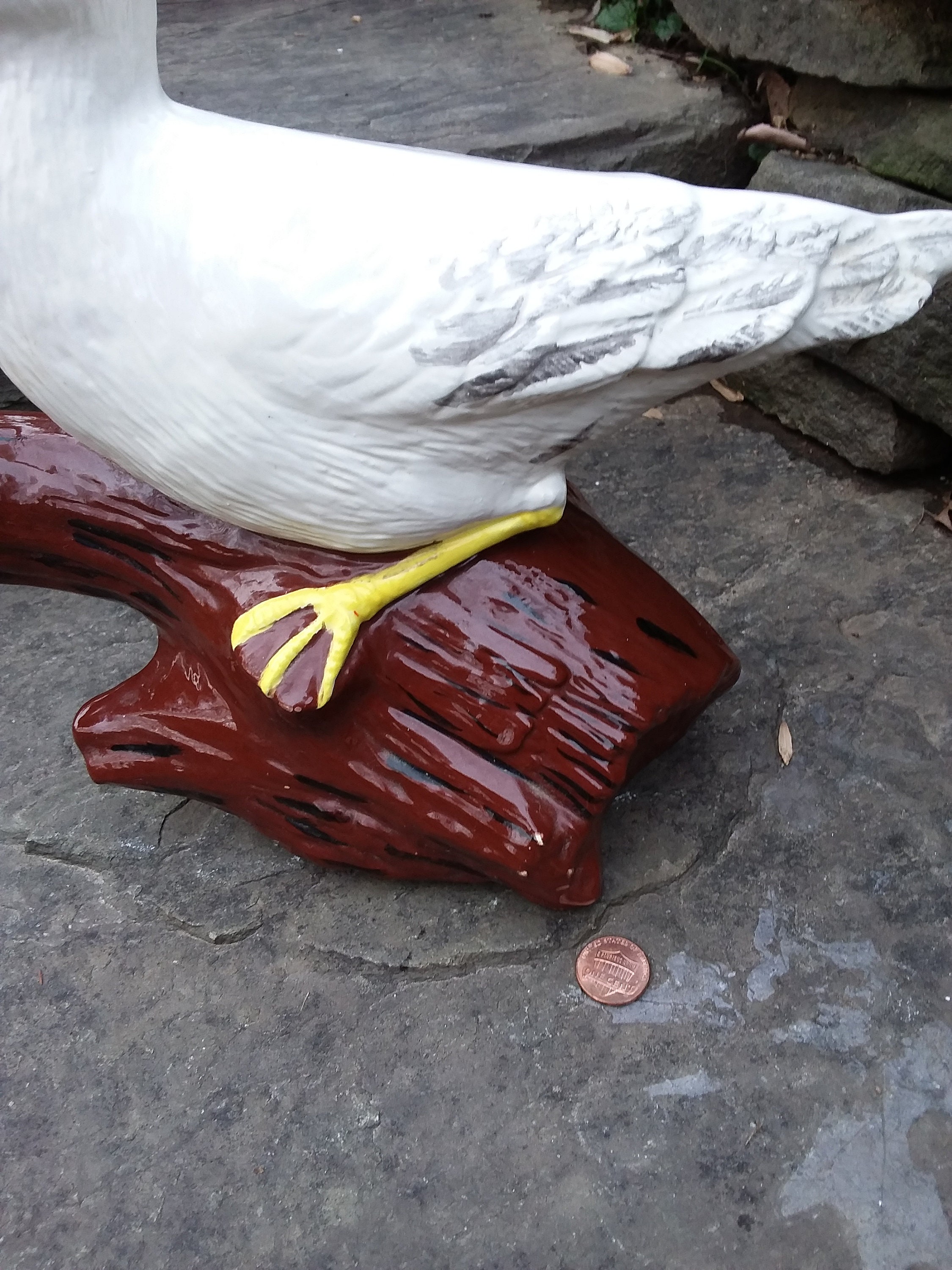 Vintage Large Ceramic Seagull on Driftwood Figurine Seagull | Etsy
