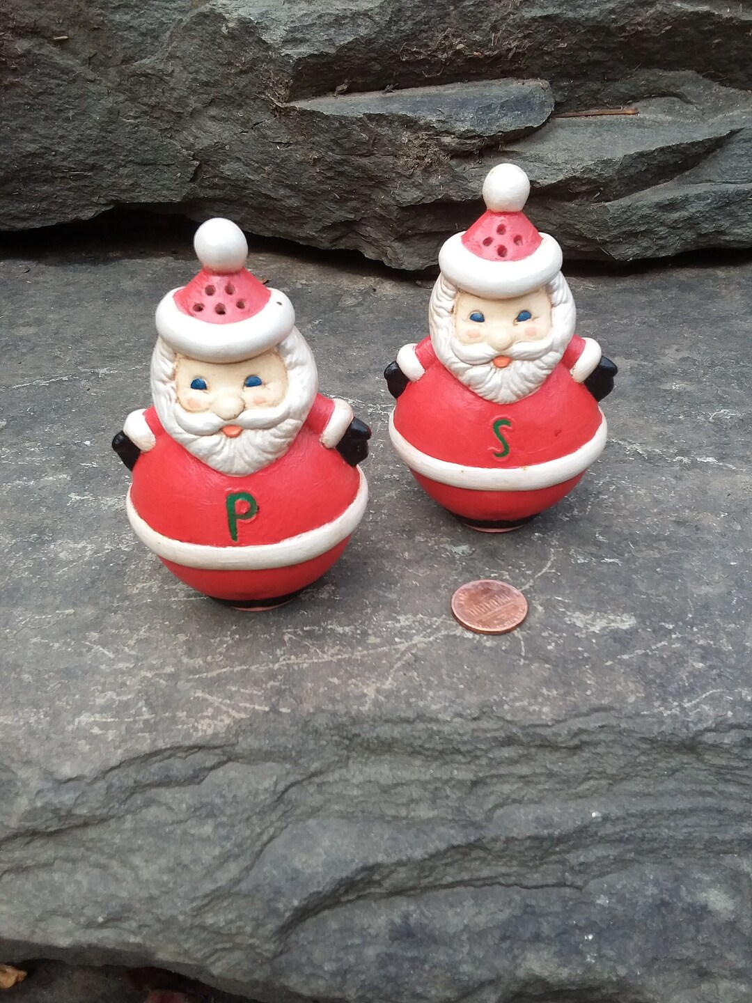 Vintage Ceramic Roly Poly Sant a Claus Salt & Pepper Shakers - Etsy