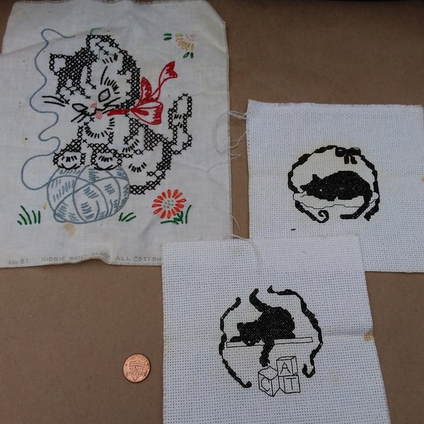 Cat Completed Cross Stitch - Etsy