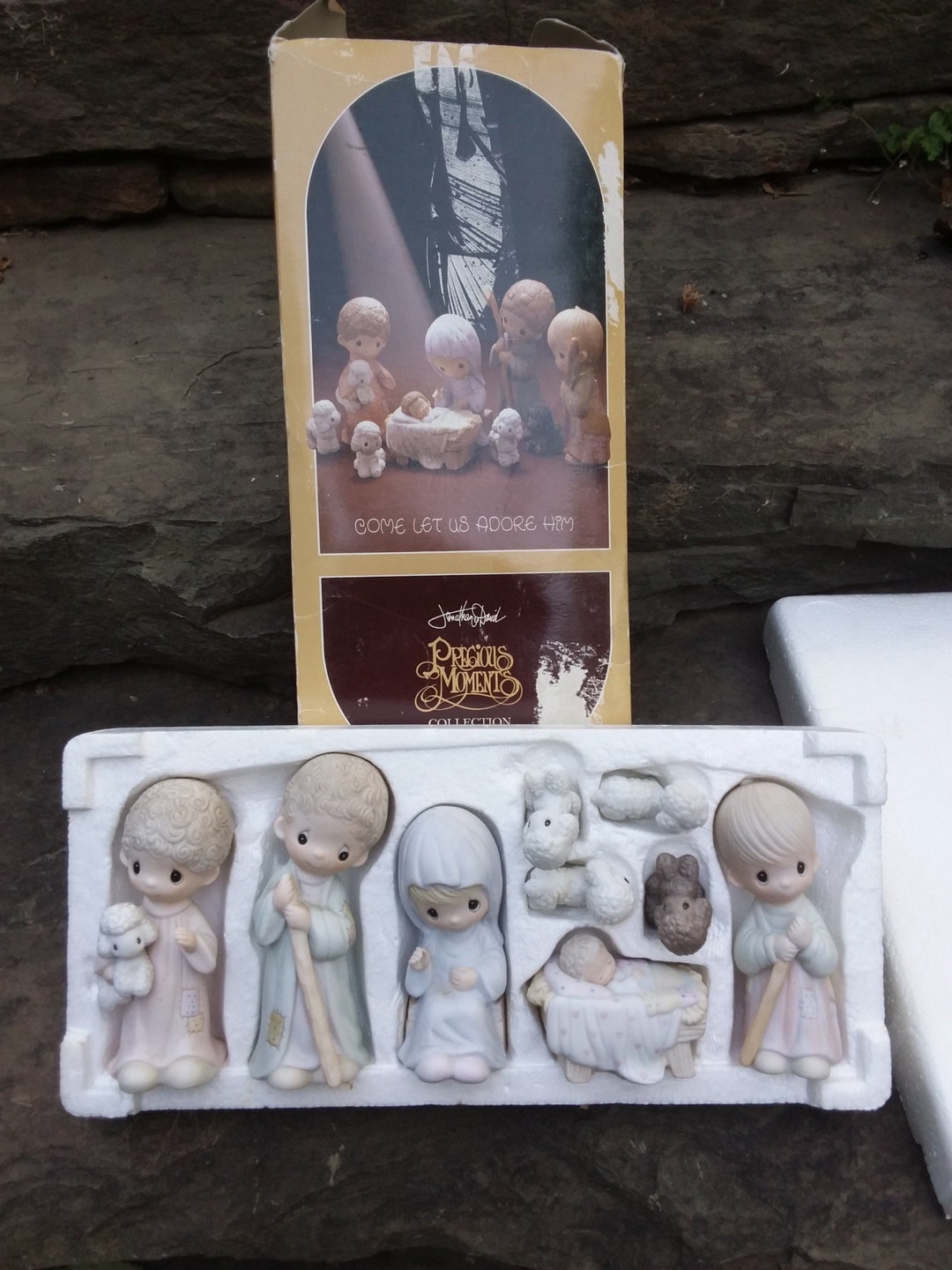 Vintage Precious Moments 9 Piece Nativity Set in Original Box, 1979 ...