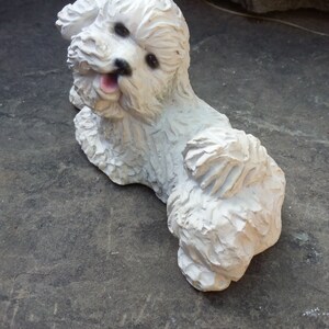 Vintage Maltese Dog Figurine, Clay Art by Ron Hevener, 1982 - Etsy