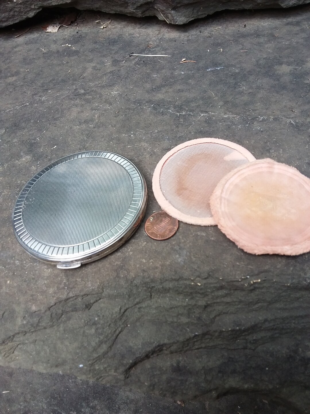 Vintage 825 Sterling Silver Round Makeup Compact With Applicator and ...