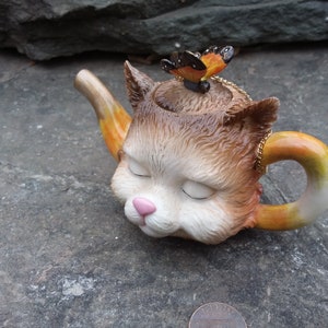 Vintage Nini Sleeping Cat Face Mini Teapot, Hand Painted - Etsy