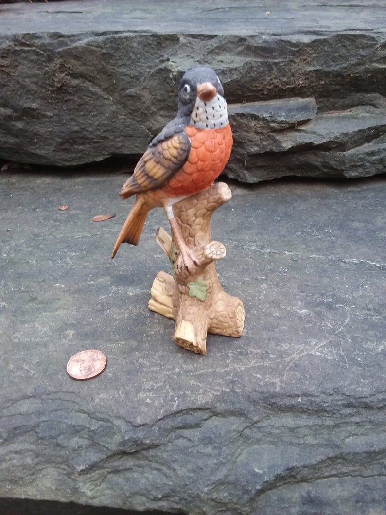 Vintage Lefton Robin Red Breast Figurine Bisque - Etsy