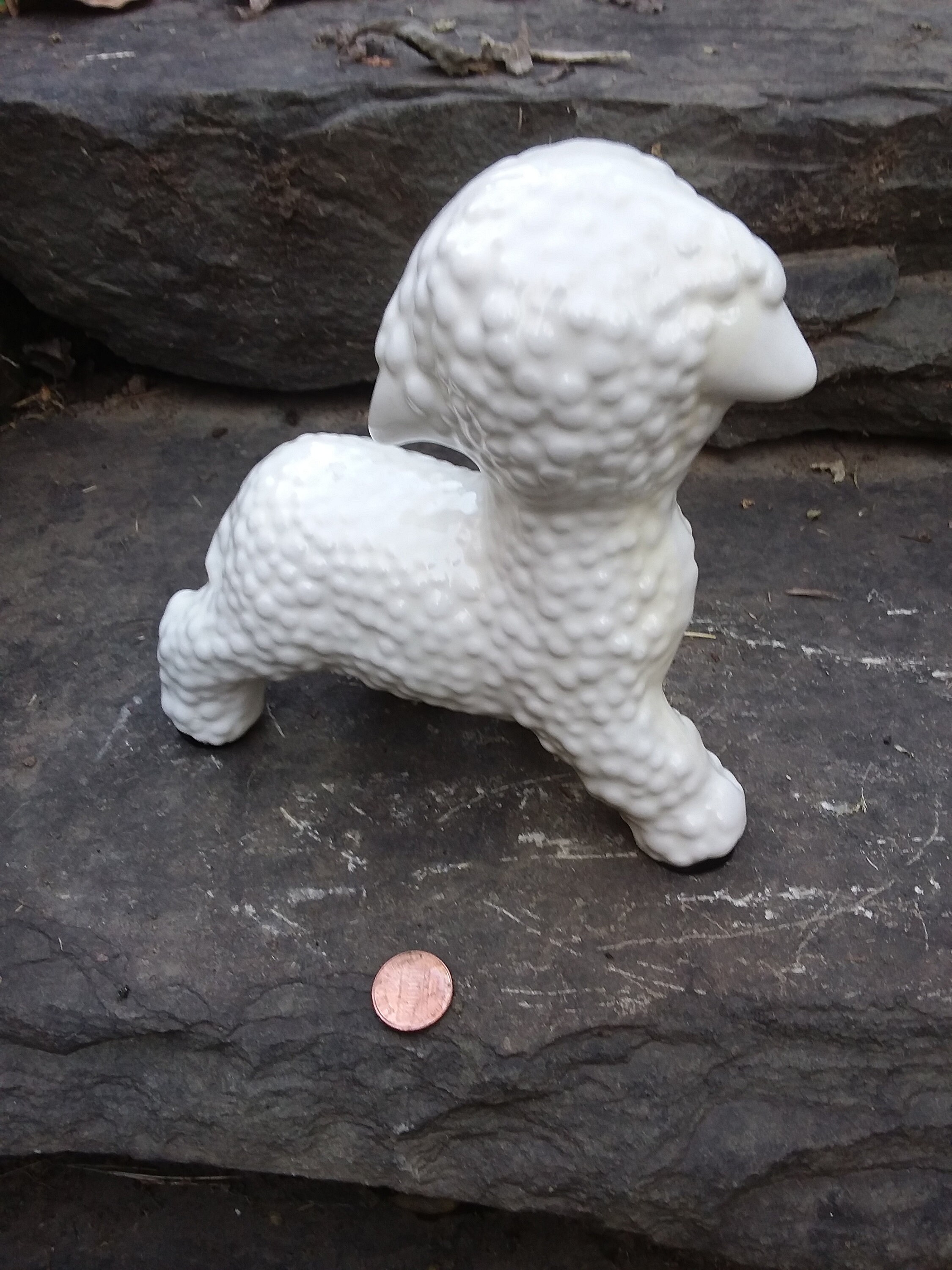 Vintage Ceramic Lamb Figurine, Hand Painted From Mold, Spring Easter ...