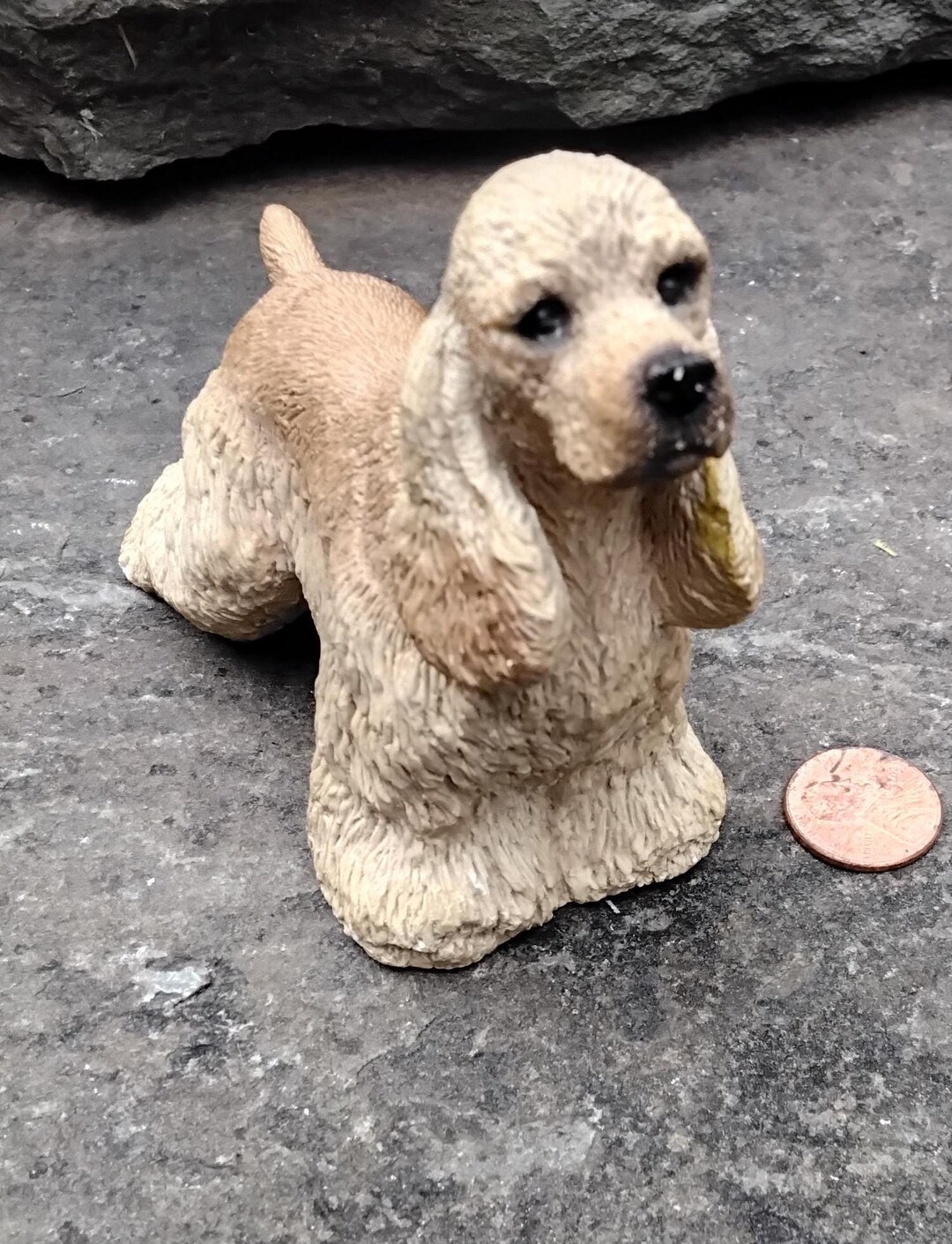 Vintage Buff Cocker Spaniel Dog Figurine, UDC Stone Critters, 1988 - Etsy