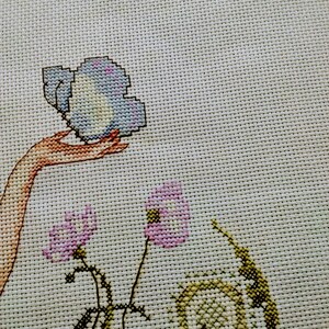 Vintage Mirabilia Butterfly Fairy Counted Cross Stitch Art Completed ...